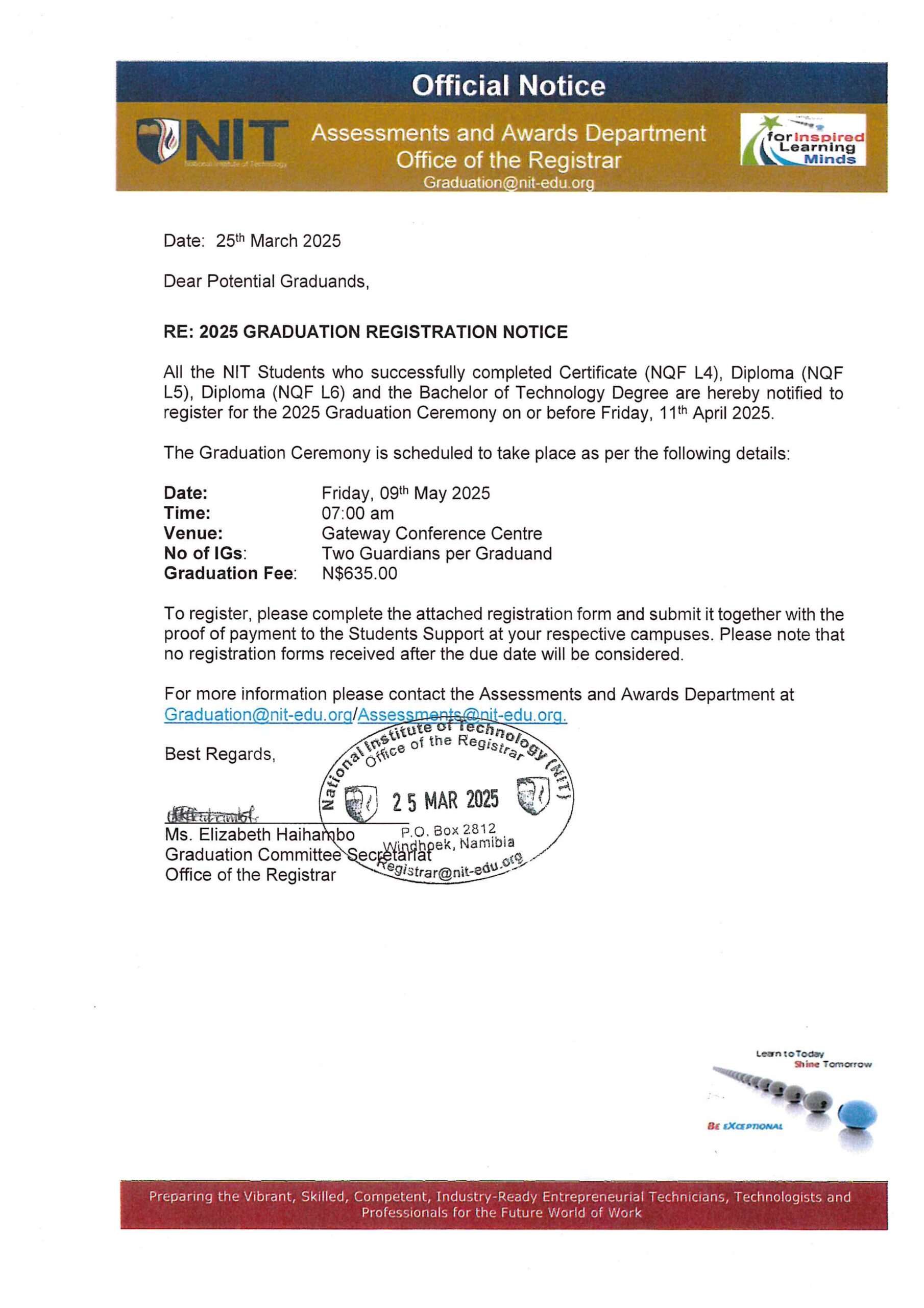 2025-Graduation-Registration-Notice & Form – National Institute of ...